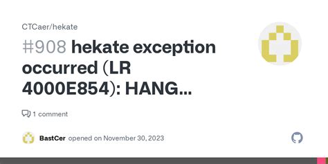 hekate exception occurred lr 4000e854 hang detected in lp0 minerva