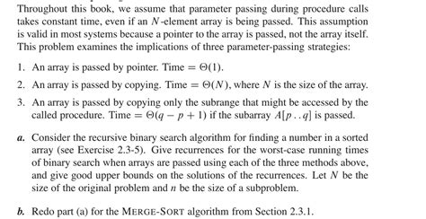Solved Throughout This Book We Assume That Parameter Chegg