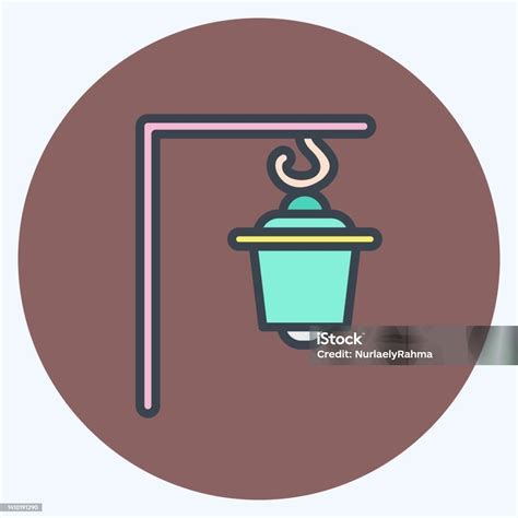 아이콘 가로등 집 상징을 위해 적당한 컬러 메이트 스타일 편집 가능한 간단한 디자인 디자인 템플릿 벡터 간단한 그림 0명에 대한