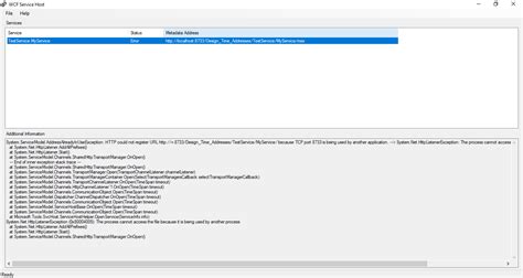 Asp Net System ServiceModel AddressAlreadyInUseException In WCF Visual Studio Stack