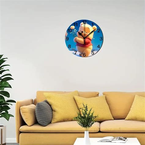Ume Inspired Winnie Pooh Wall Clock Decorative Wooden Temu