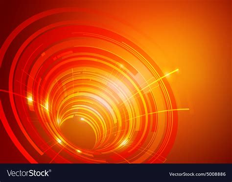 Abstract Circles Technology Orange Background Vector Image