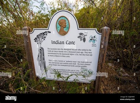 Indian Cave Middle Caicos Turks And Caicos Islands Caribbean Stock