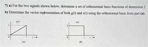 A For The Two Signals Shown Below Determine A Set Of Orthonormal Basis Functions Of