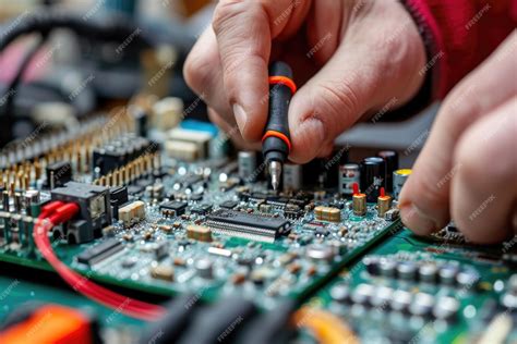 Premium Photo Assembling And Adjust The Electronics Instrument For