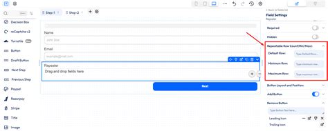 Repeater Field Bit Form