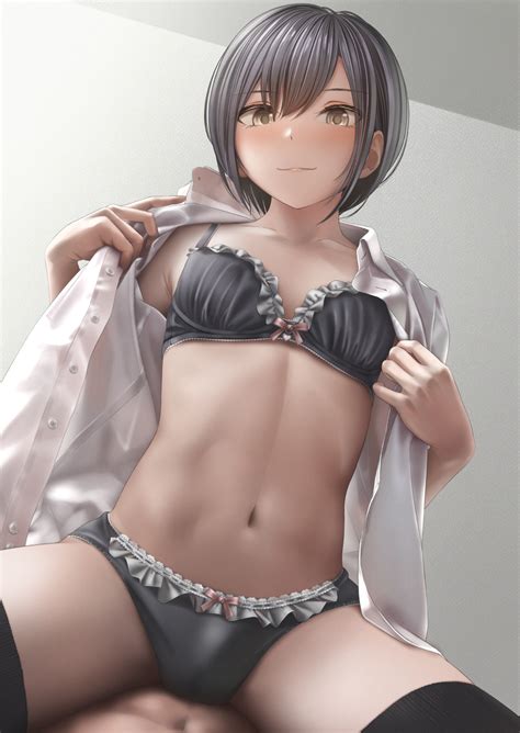 Rule 34 2boys Ameya Black Bra Black Legwear Black Panties Blush Boy