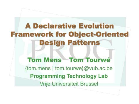 Ppt A Declarative Evolution Framework For Object Oriented Design