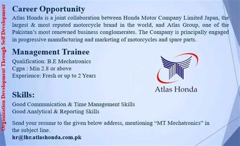 Muhammad Ahmed On Linkedin Vacancyalert Mechatronics Freshgraduate