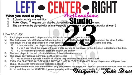 left right center rules printable
