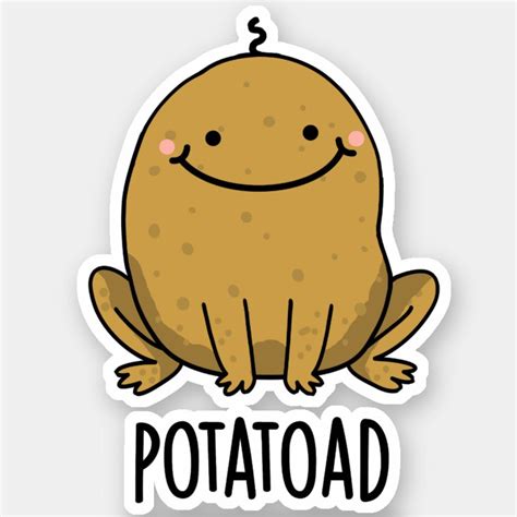 Potatoad Funny Potato Toad Pun Sticker Zazzle Cute Potato Visual