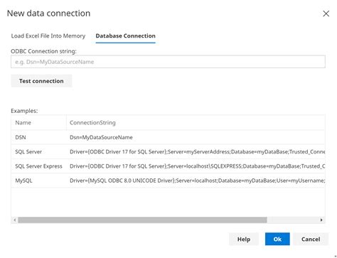 Data Connection Editor Bayes Server