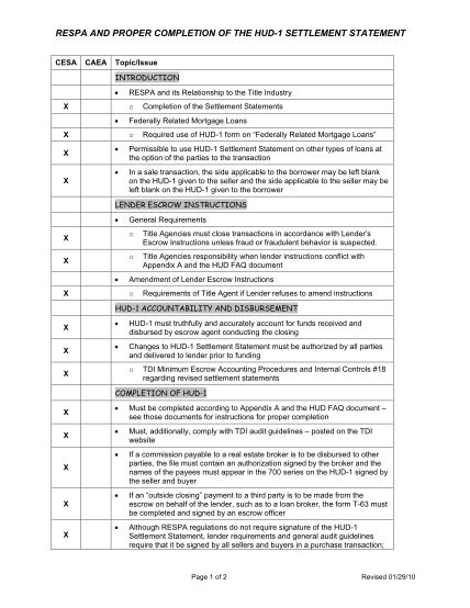 Free Respa Fillable Form Printable Forms Free Online
