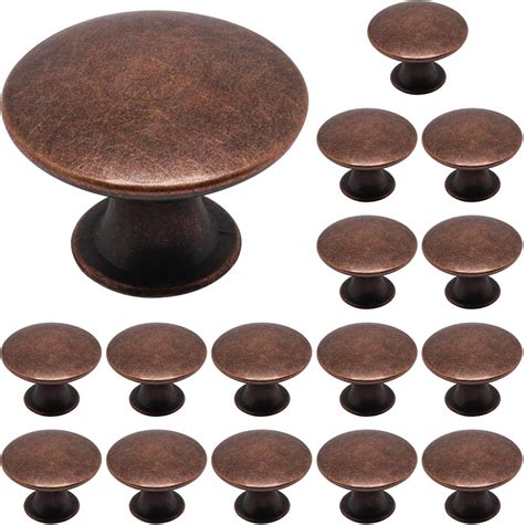 Swzhai 16 Pcs Oil Rubbed Bronze Cabinet Knobs Round Dresser Knob