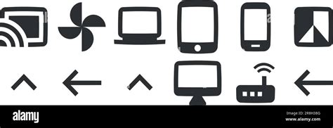 set of 12 icons hardware vector collection thin line web icon set