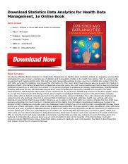 Statistics Data Analytics Pdf Download Statistics Data Analytics For Health Data Management E