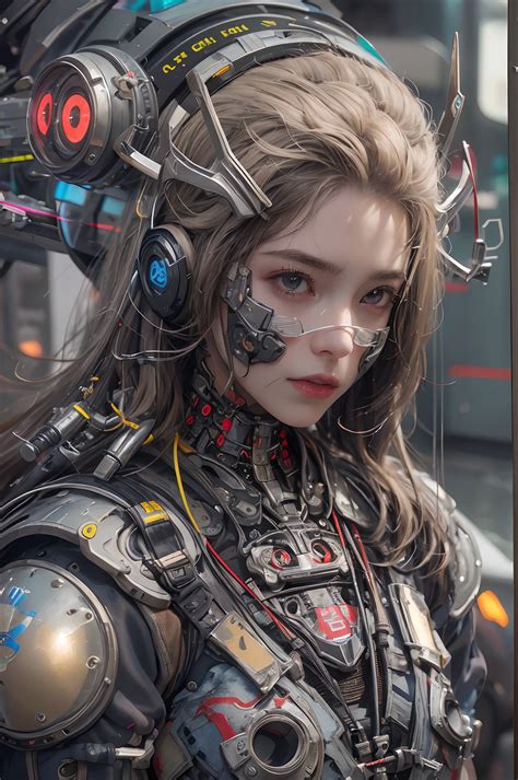 헬멧과 헤드폰을 쓴 여성의 클로즈업 Seaart Ai