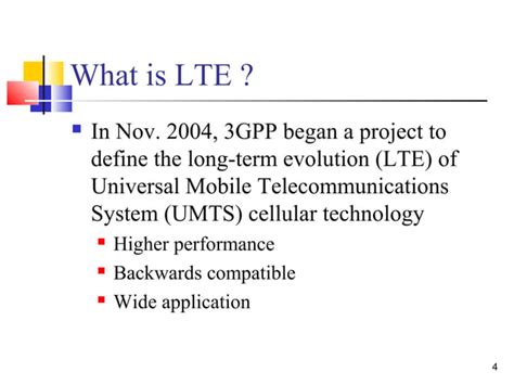 An Introduction Of 3 Gpp Long Term Evolution Lte Ppt