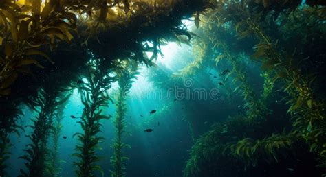Submerged Kelp Forest Underwater Scene Stock Image Image Of Education