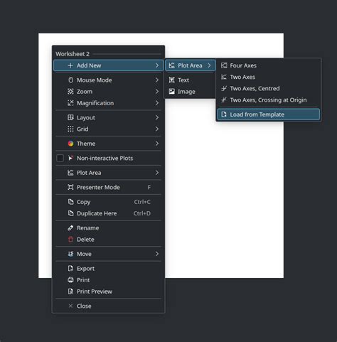 Plot Area Templates — Labplot Manual 212 Documentation