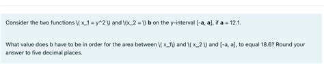 solved consider the two functions y1 x2−3 and y2 b on the