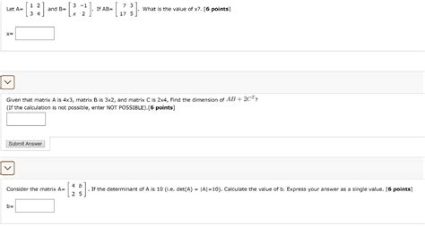 solved let a and b if ab what is the value of x [6 points