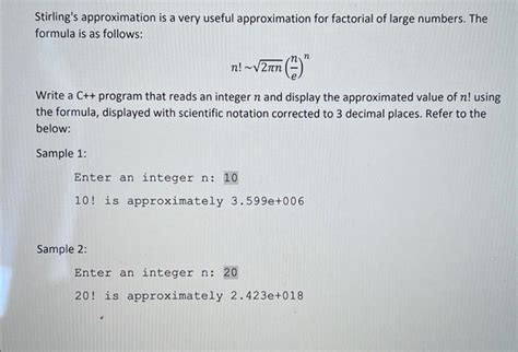 Solved Stirlings Approximation Is A Very Useful Solved Stirlings Approximation Is A Very Useful