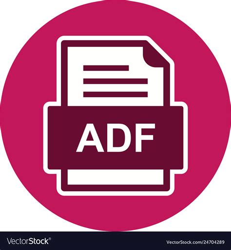 Adf File Document Icon Royalty Free Vector Image