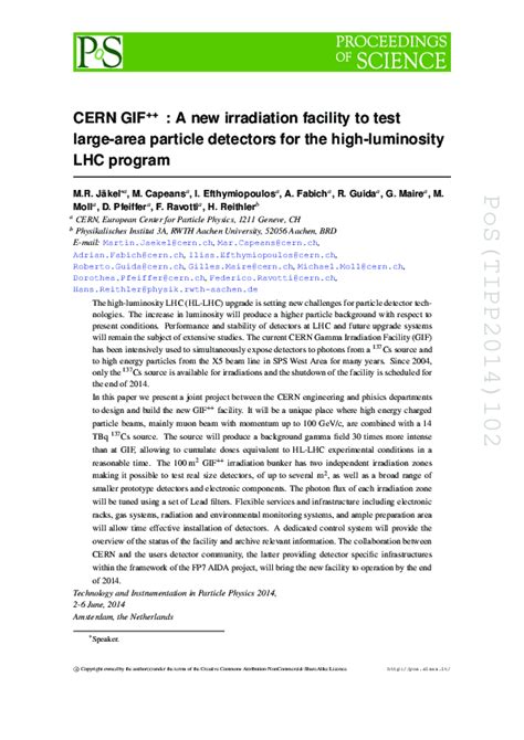 Pdf Cern  A New Irradiation Facility To Test Large Area