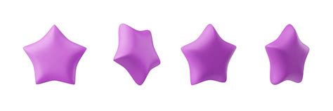 보라색 별의 세트 다른 모양입니다 현실적인 3d 디자인 만화 스타일 벡터 일러스트 레이 션 3차원 형태에 대한 스톡 벡터 아트 및 기타 이미지 Istock