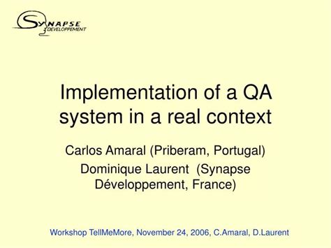 Ppt Implementation Of A Qa System In A Real Context Powerpoint
