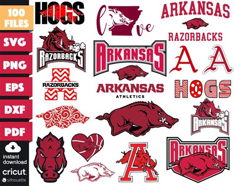 Arkansas Razorbacks Svg Bundle Arkansas Svg For Cricut Etsy