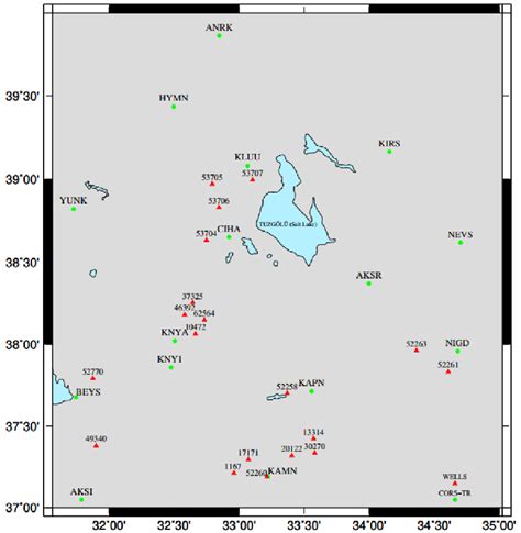 Positions Of Cors Tr Stations And Wells Download Scientific Diagram