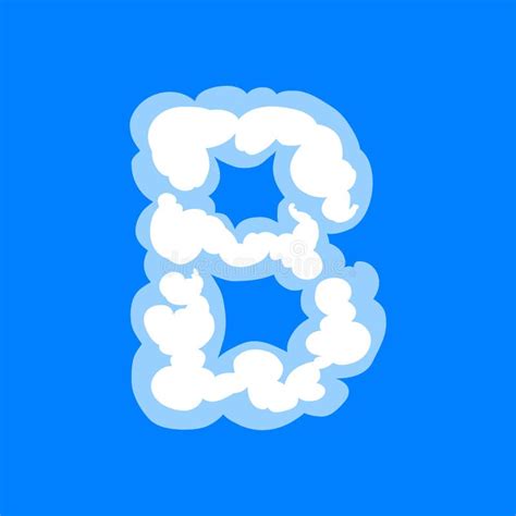 Cloud Letter B Creative Uppercase Font In Cloud Style Vector