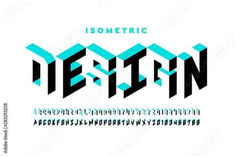 Isometric 3d font design, three-dimensional alphabet letters and numbers in 2024 | Lettering ...