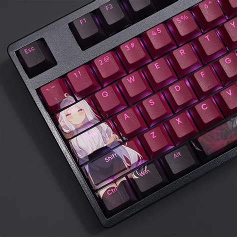 108 Keys Set Blue Archive Sorasaki Hina Anime Games PBT Keycaps Cherry Profile For MX Switch
