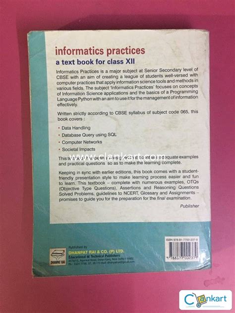 Buy Informatics Practices For Class 12 Book In Excellent Condition At