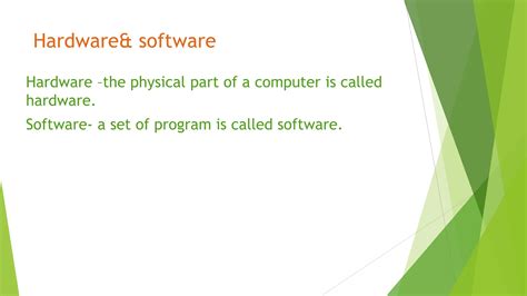 Basic Computer Course Types Of Computer Hardware Software Ppt