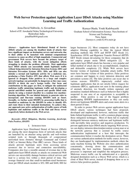 Pdf Web Server Protection Against Application Layer Ddos Attacks