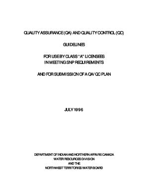 Fillable Online QUALITY ASSURANCE QA AND QUALITY CONTROL QC Fax Email Print PdfFiller