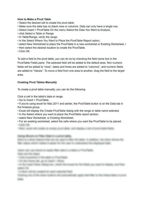 Solution How To Make Pivot Table Studypool