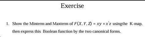 Solved Exerciseshow The Minterm And Maxterm