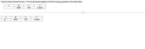 Solved Use The Simple Interest Formula I Prt And Elementary Chegg