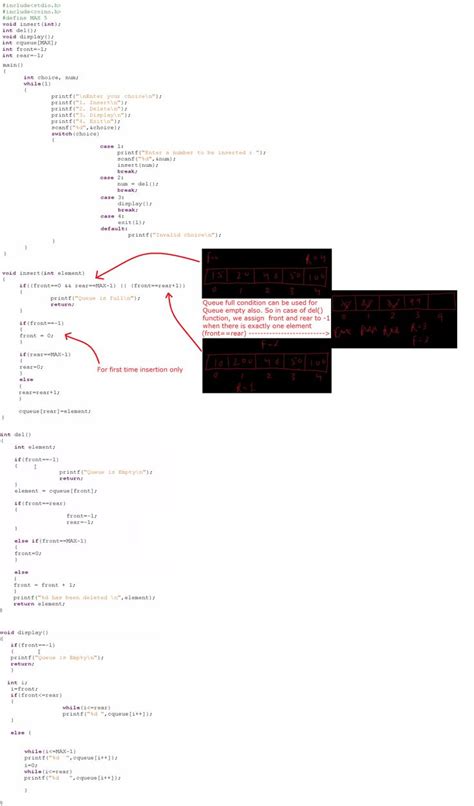 circular queue program non embedded map