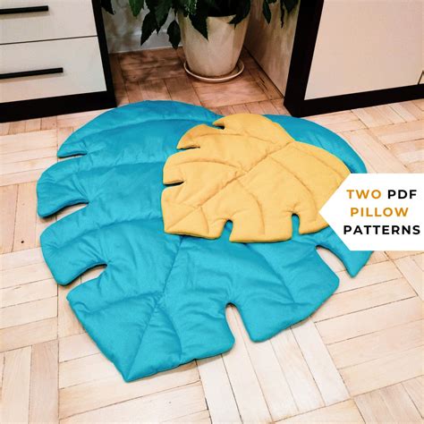 Leaf Sewing Pattern Two Sizes Easy Diy Succulent Pillows For Housewarming A4 And Letter Paper