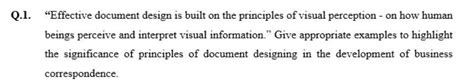 Solved Q 1 Effective Document Design Is Built On The