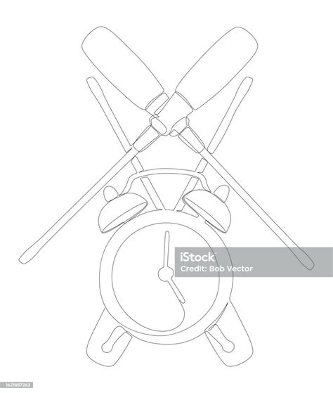 스크루 드라이버가있는 알람 시계의 연속 라인 가는 선 그림 벡터 개념입니다 등고선 그리기 창의적인 아이디어 Diy에 대한 스톡 벡터 아트 및 기타 이미지 Istock
