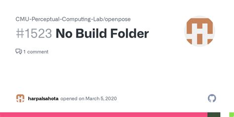 No Build Folder · Issue 1523 · Cmu Perceptual Computing Labopenpose · Github