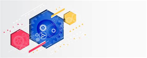 회색 배경의 기어 육각형 및 기술 요소로 구성된 첨단 기하학적 배경 현대의 밝은 미래지향적인 디자인 0명에 대한 스톡 벡터 아트 및 기타 이미지 Istock