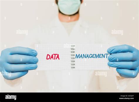 Text Caption Presenting Data Management Business Overview The Practice Of Organizing And
